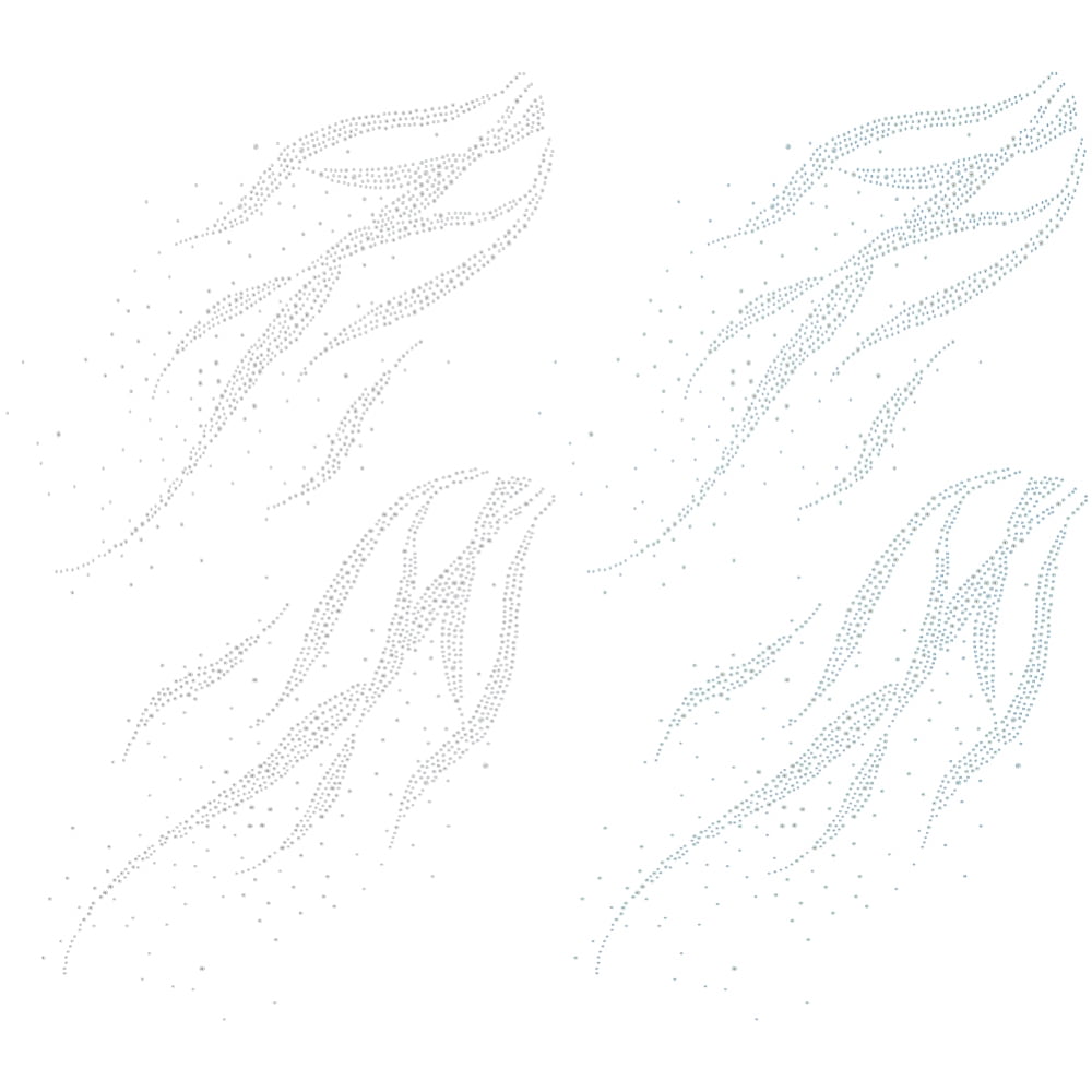 4Pcs 2 Colors Rhinestone Decals Iron On Leaf Pattern Transfer Sheets ...