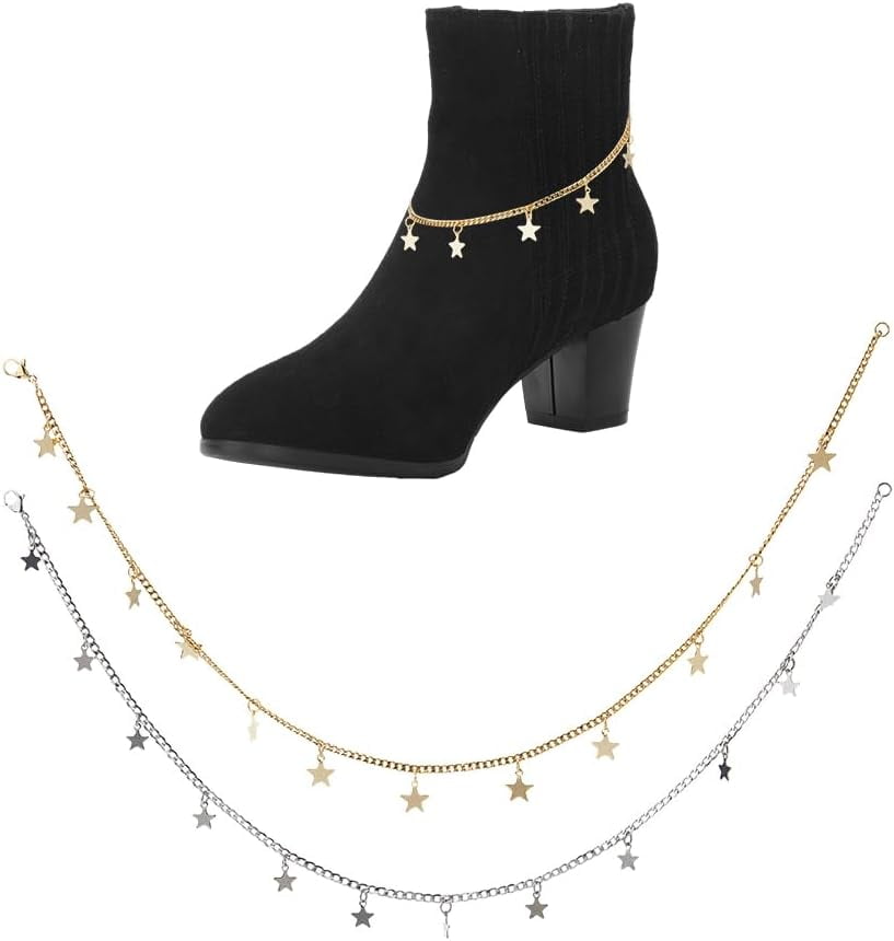 4Pcs 2 Colors Star 304 Stainless Steel Boot Strap Chains with 304 ...