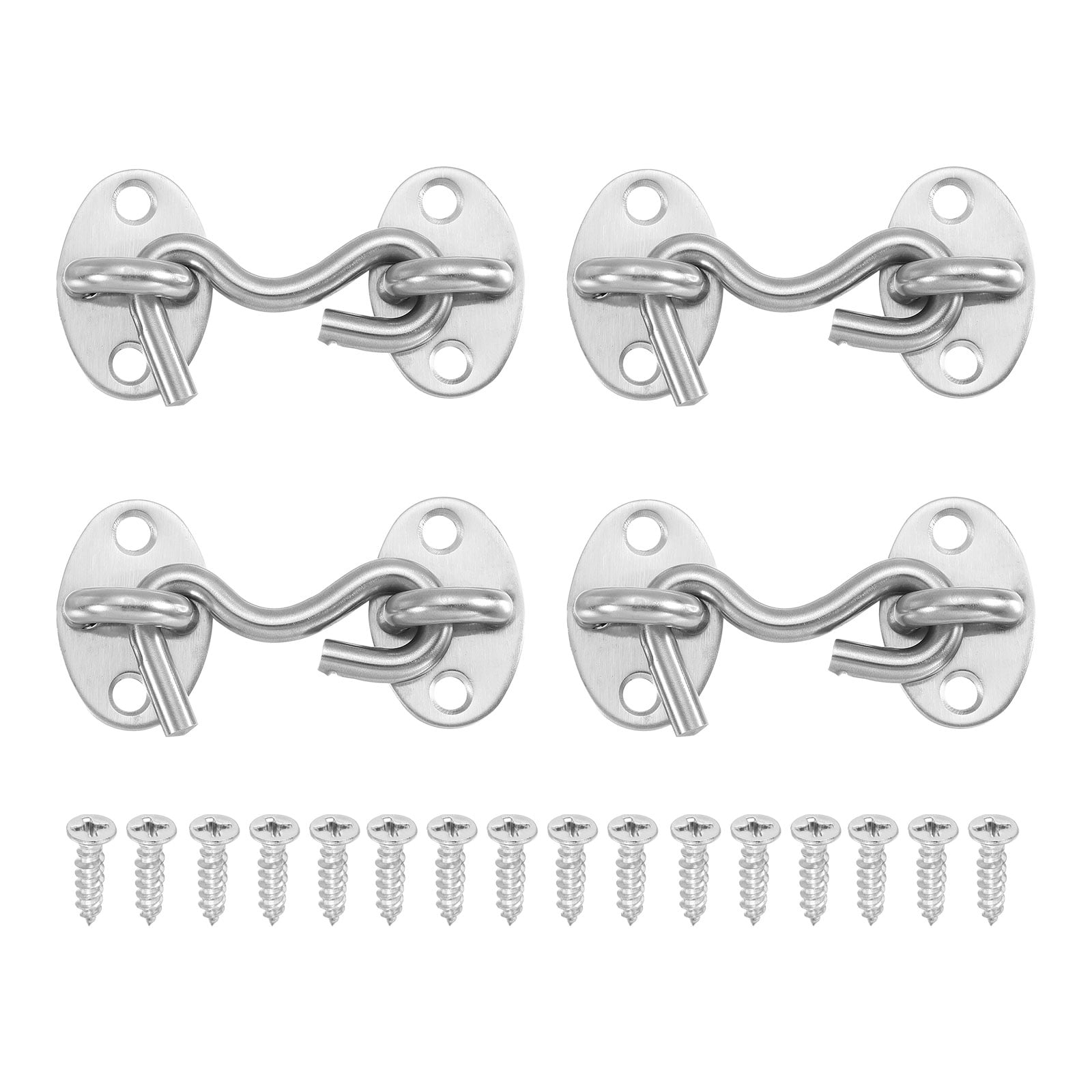 4Pcs 2" Hook and Eyes Catch Door Latch Locks, Stainless Steel Cabin ...