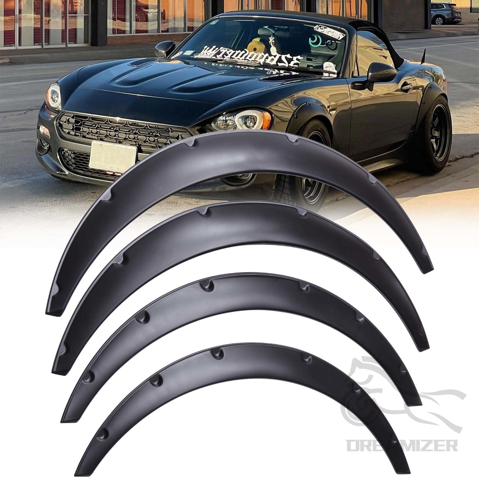 4Pcs 2 Size Universal Flexible Car Mudguards Mud Splash Guards Mud ...