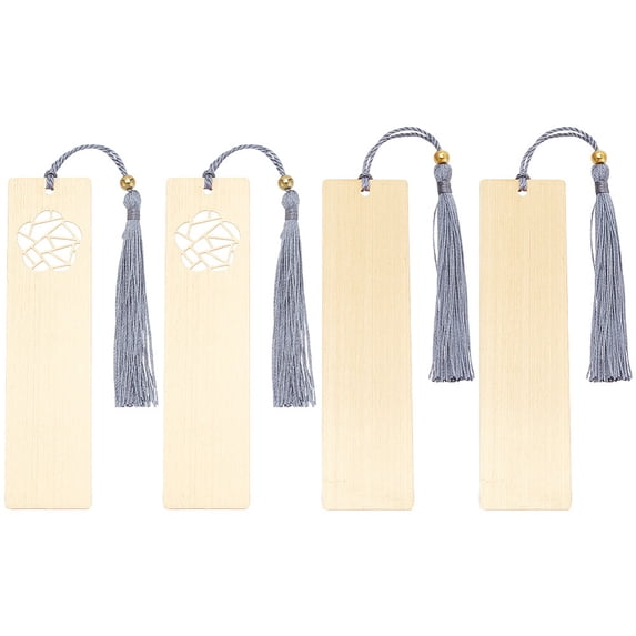 4Pcs 2 Style Brass Rectangle Bookmark with Tassel for Student Teacher ...