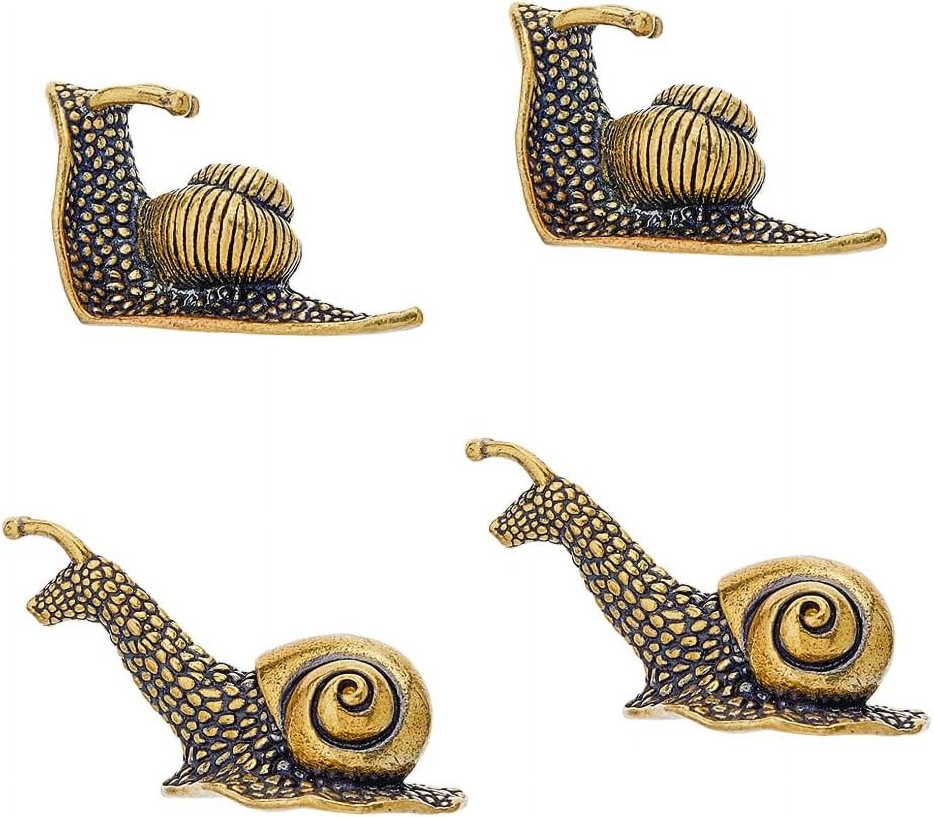 4Pcs 2 Styles Brass Snail Figurines Snail Small Statue Mini Vintage ...