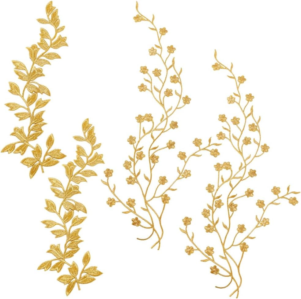 4Pcs 2 Styles Computerized Embroidery Polyester Ornament Accessories ...