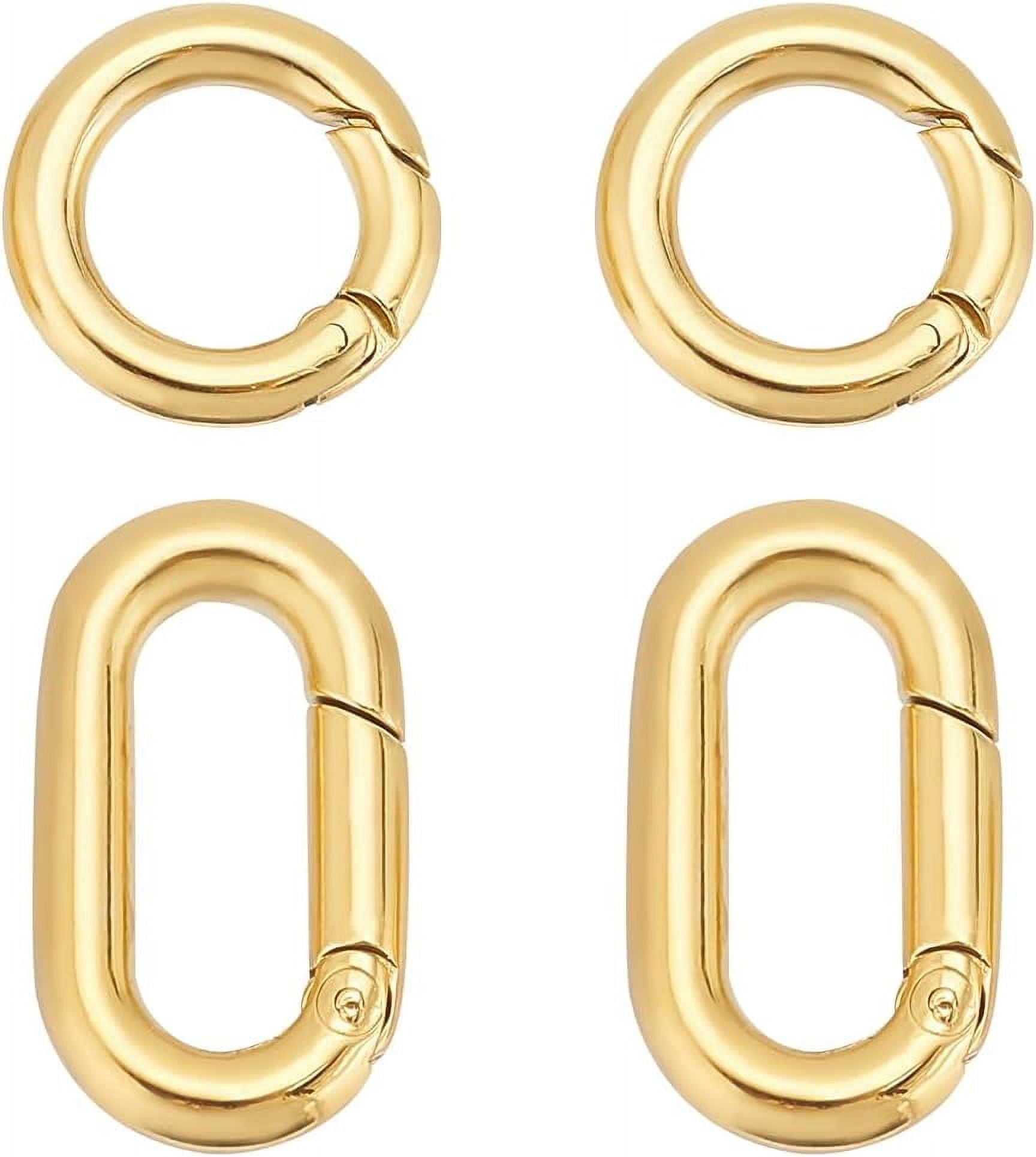 4Pcs 2 Styles Ion Plating(IP) 304 Stainless Steel Spring Gate Rings ...