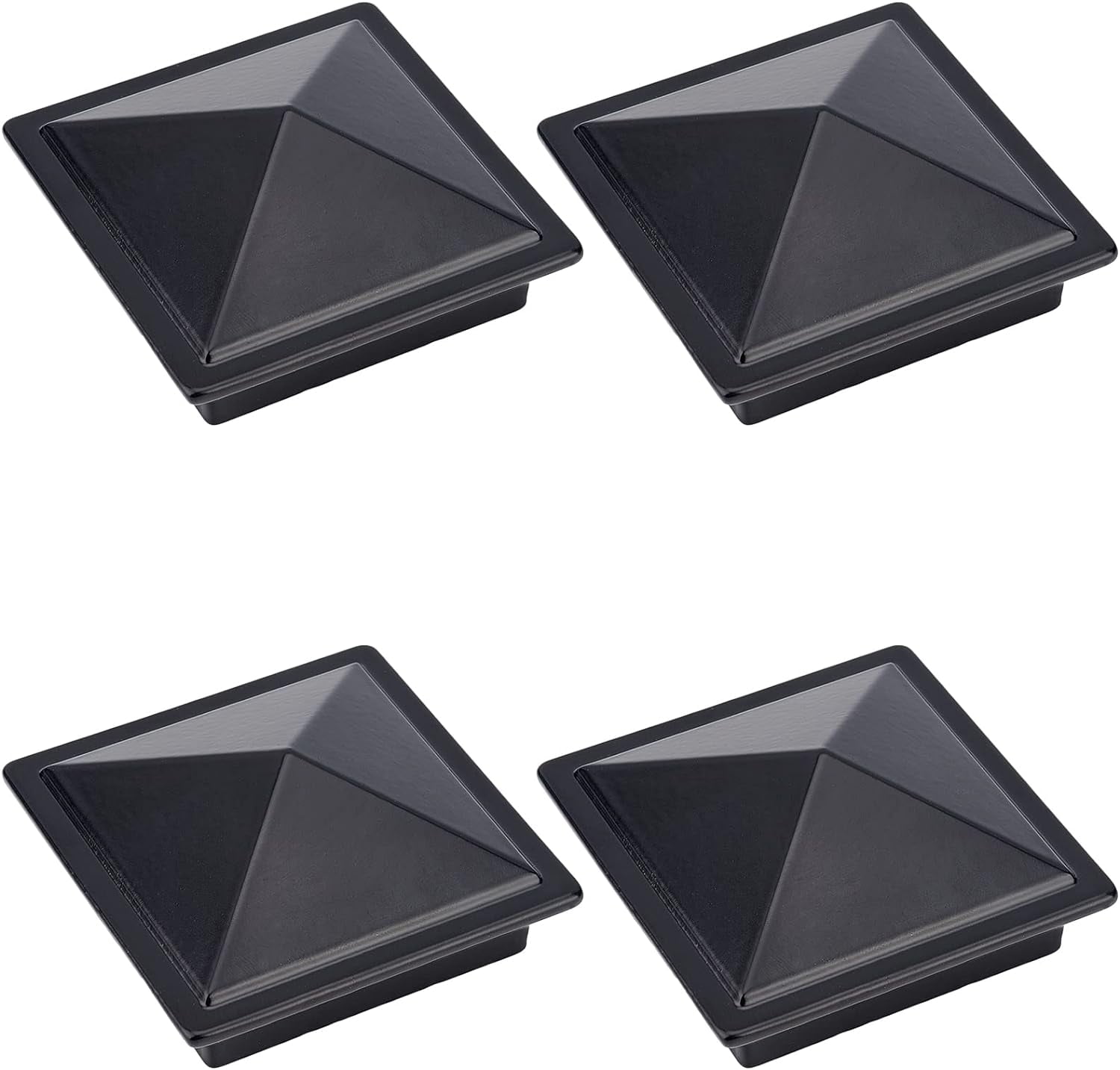 4Pcs 2"X2" Aluminium Black Fence Post Caps Pyramid Post Cap Cover Fence ...