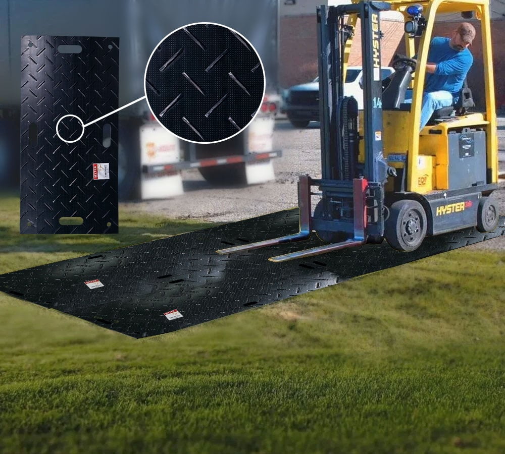 4Pcs 2' x 4' Ground Protection Mats w/ 6 Pcs Single Connectors - Double ...