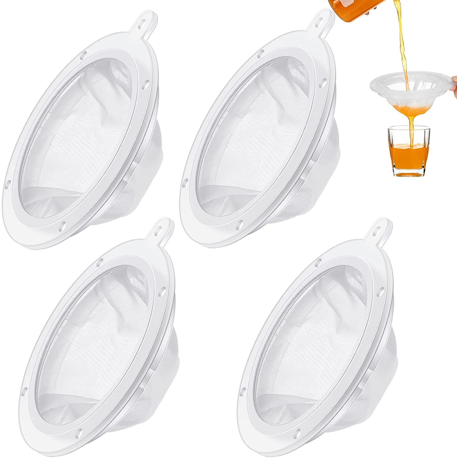 4Pcs 200 Mesh Filter Food Filter, Strainer Sieve Fine Mesh, Nylon Mesh ...