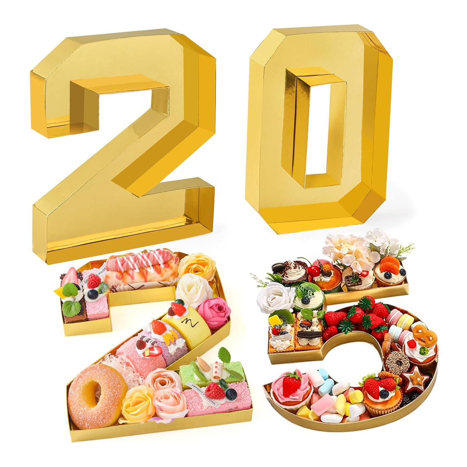 4Pcs 2025 Cardboard Number for Charcuterie,Fillable Cardboard Number ...