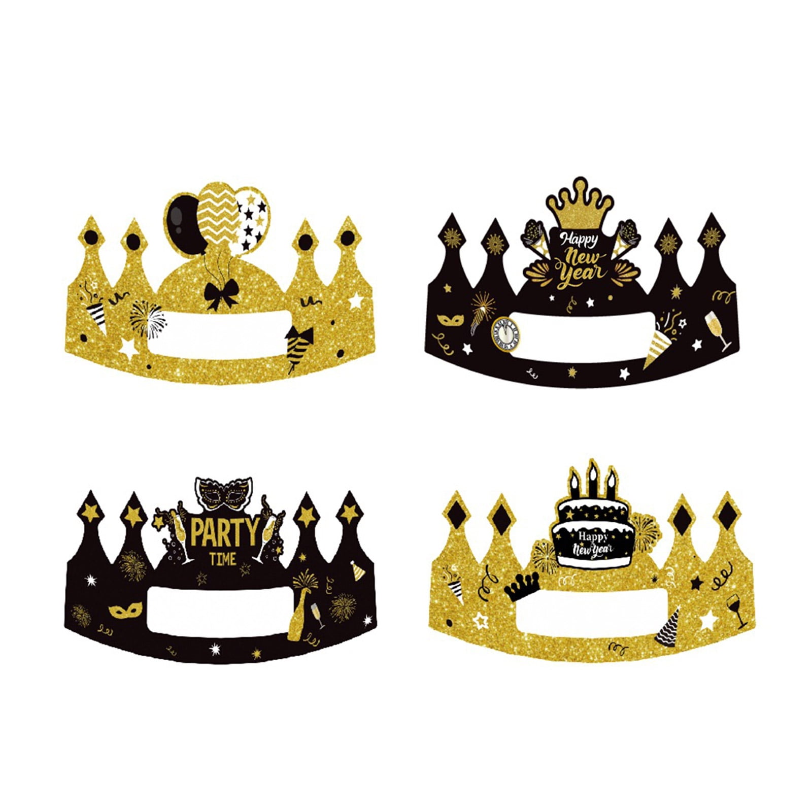4Pcs 2026 New Year Celebration Crowns Wishes Writing Area for Party ...