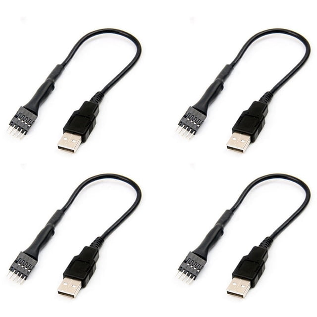 4Pcs 20cm 9 Pin Male to External USB A Male PC Mainboard Internal Data ...