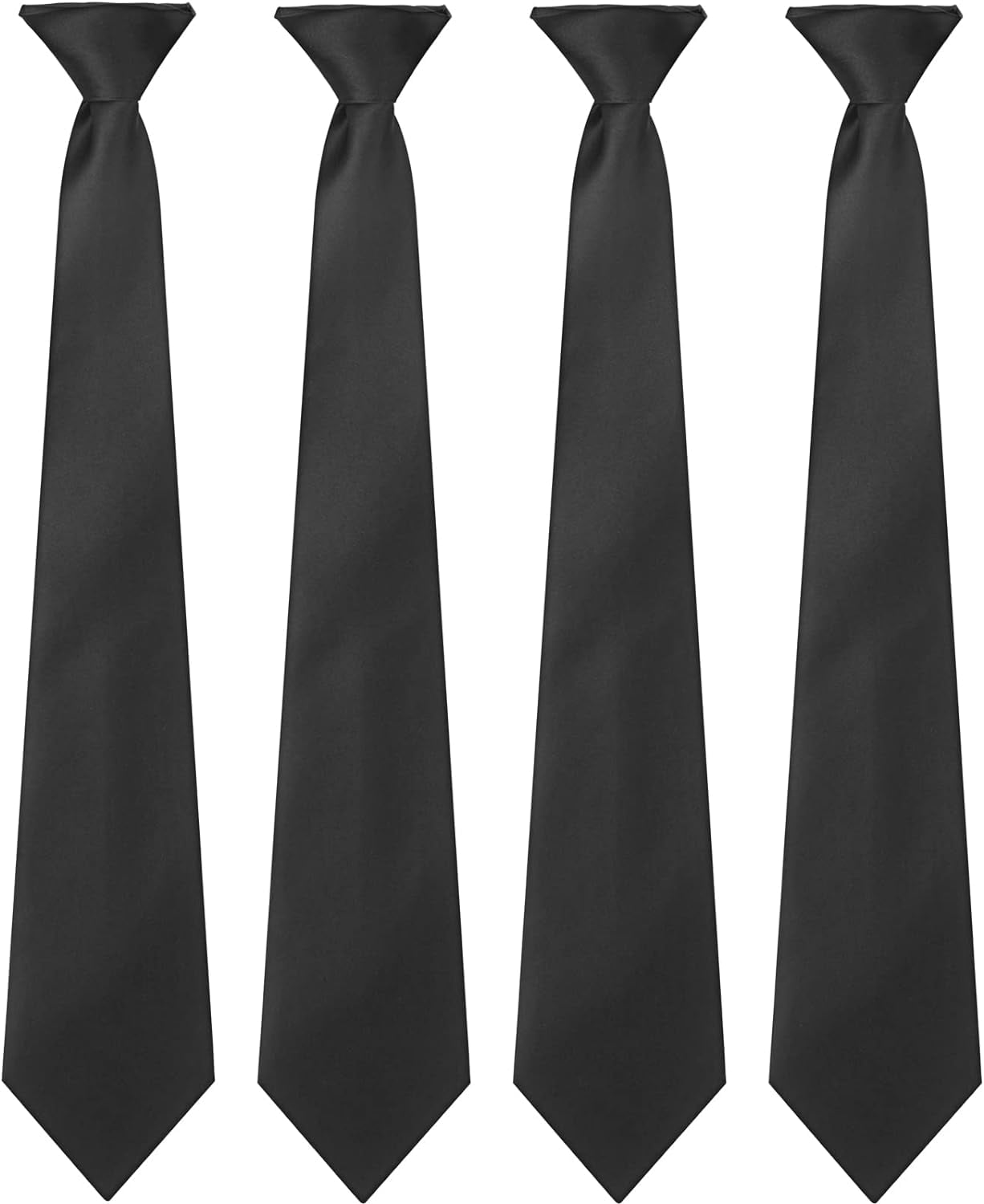 4Pcs 20inch Men's Clip-on Ties Solid Color Men's Tie Pre Tied Clip on ...
