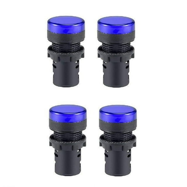 4Pcs 22mm Panel Mount Electronic Led Indicator Light Blue Green Red ...