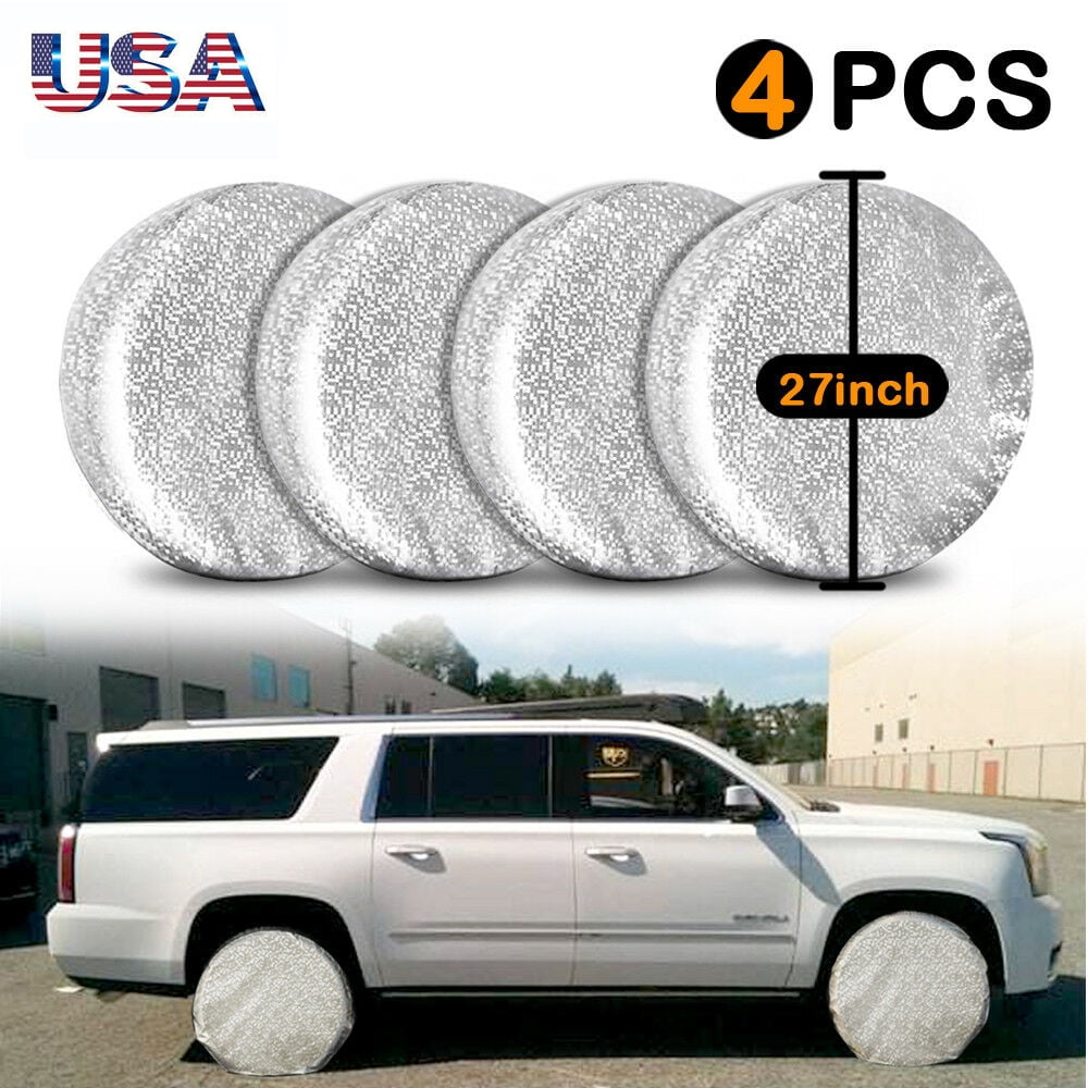 4Pcs 27'' Canvas RV Wheel Tire Covers Tire Protector Cover Set for ...