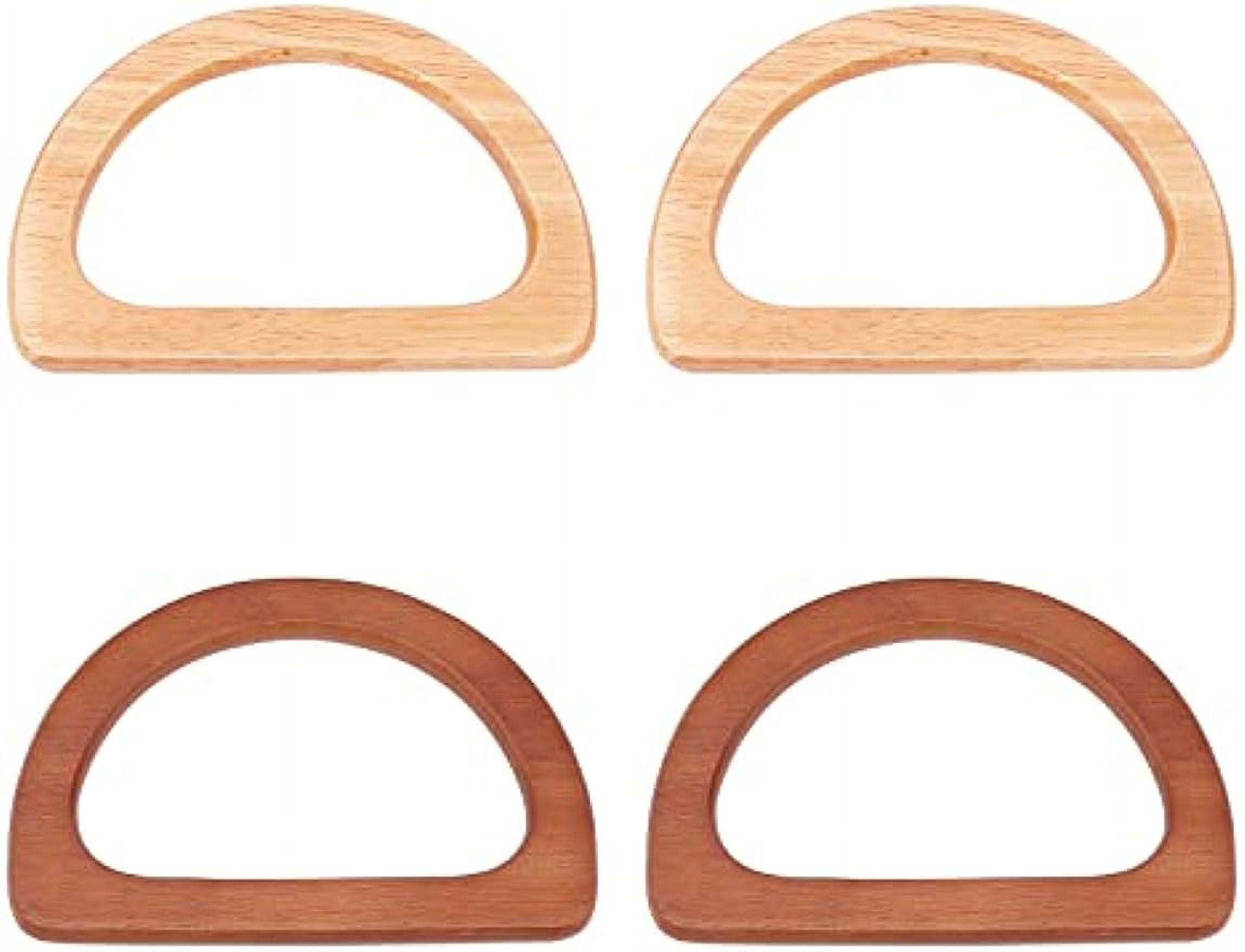 4Pcs 2Colors D-Shape Wooden Bag Handle Replacement Handle Purse ...