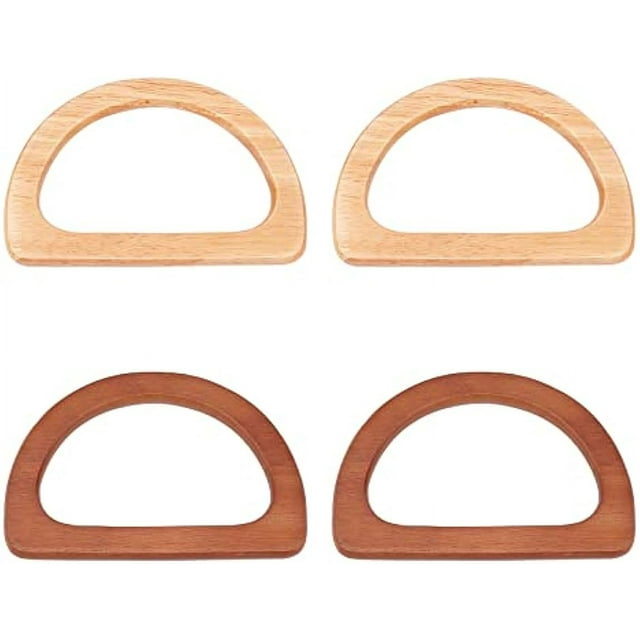 4Pcs 2Colors D-Shape Wooden Bag Handle Replacement Handle Purse ...