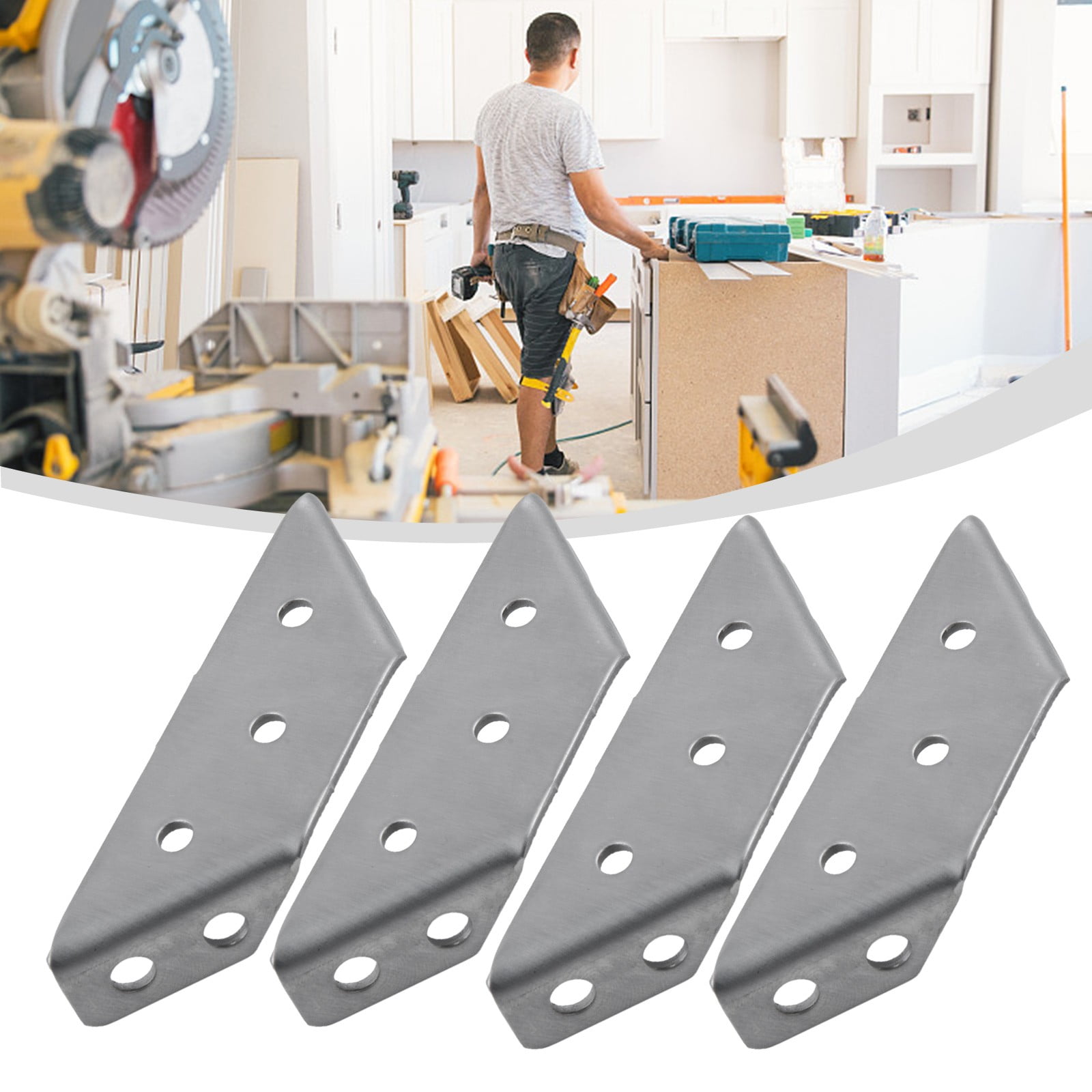 4Pcs 2Mm Corner Brackets Connector Stainless-Steel Corner Brace Joint ...