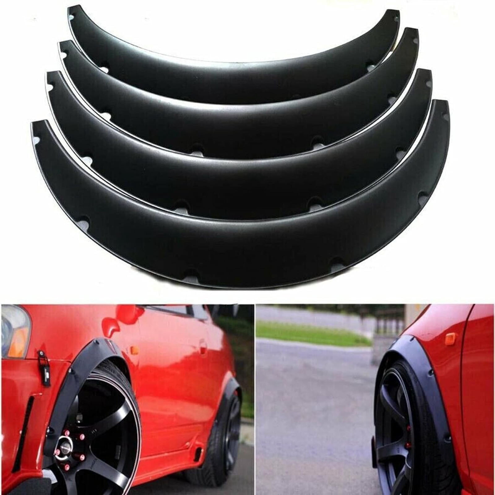 4Pcs 3.5 inch Universal Flexible Car Fender Flares Extra Wide Body ...