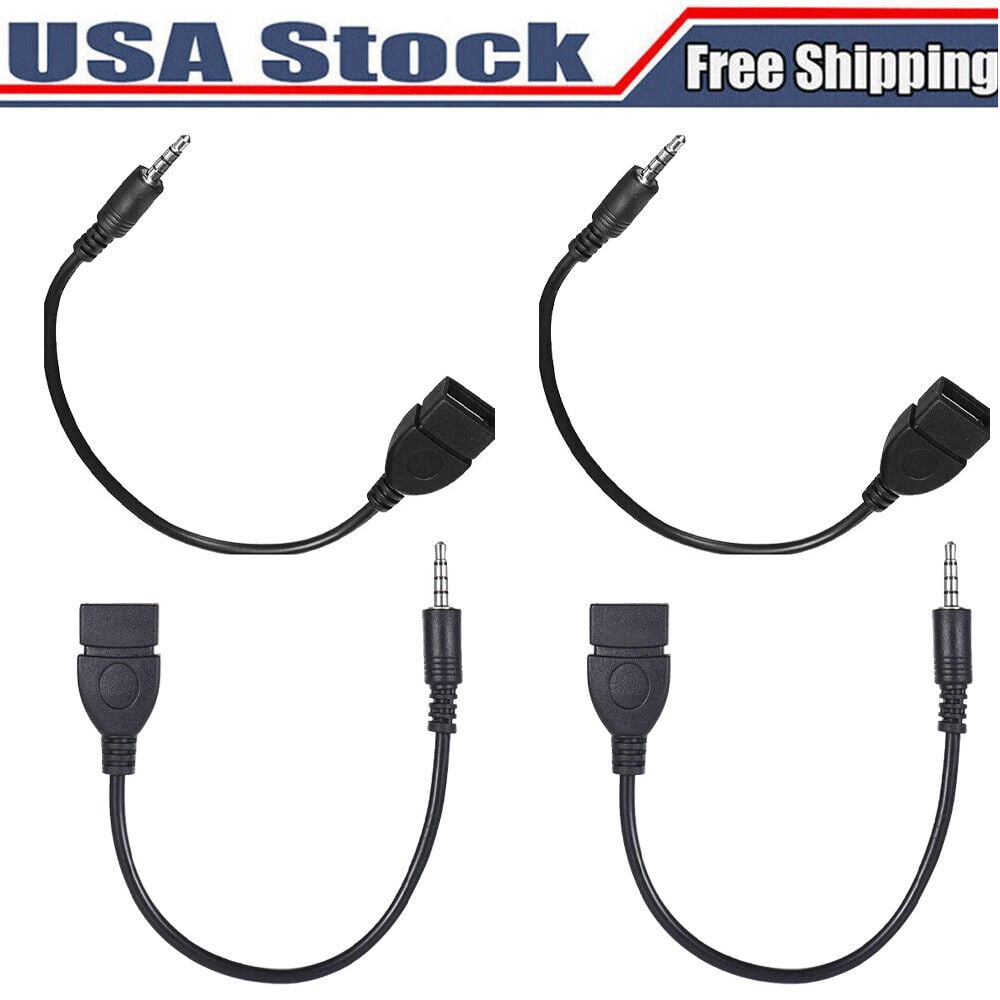 4Pcs 3.5mm Male Audio AUX Jack to USB 2.0 Type A Female OTG Converter ...
