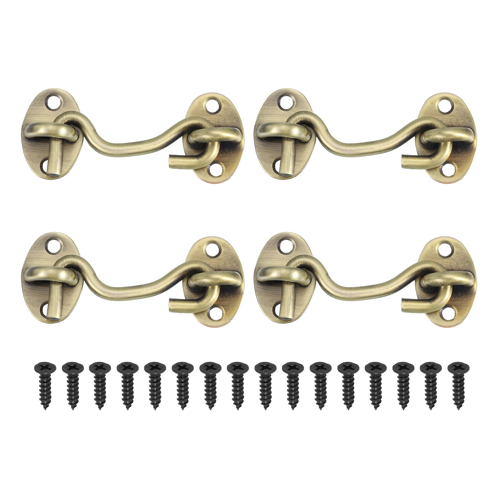 4Pcs 3" Hook and Eyes Catch Door Latch Locks, Stainless Steel Cabin ...
