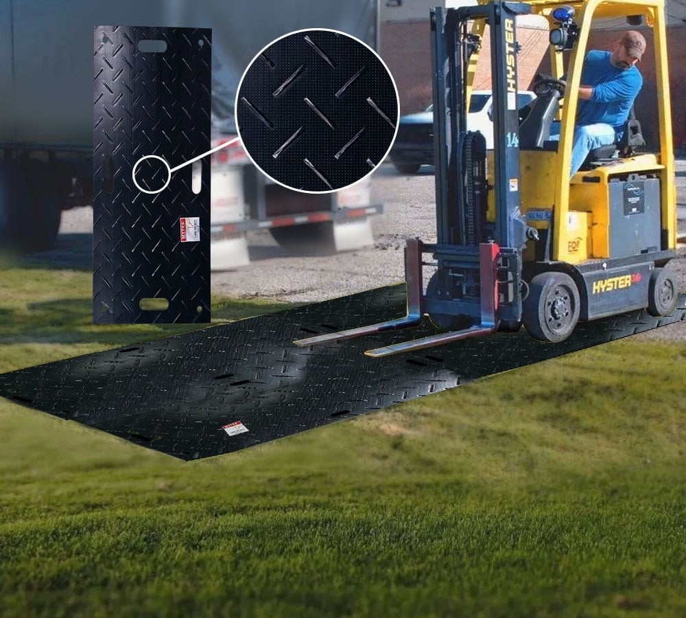 4Pcs 3' x 6' Ground Protection Mats w/ 6 Pcs Single Connectors - Double ...