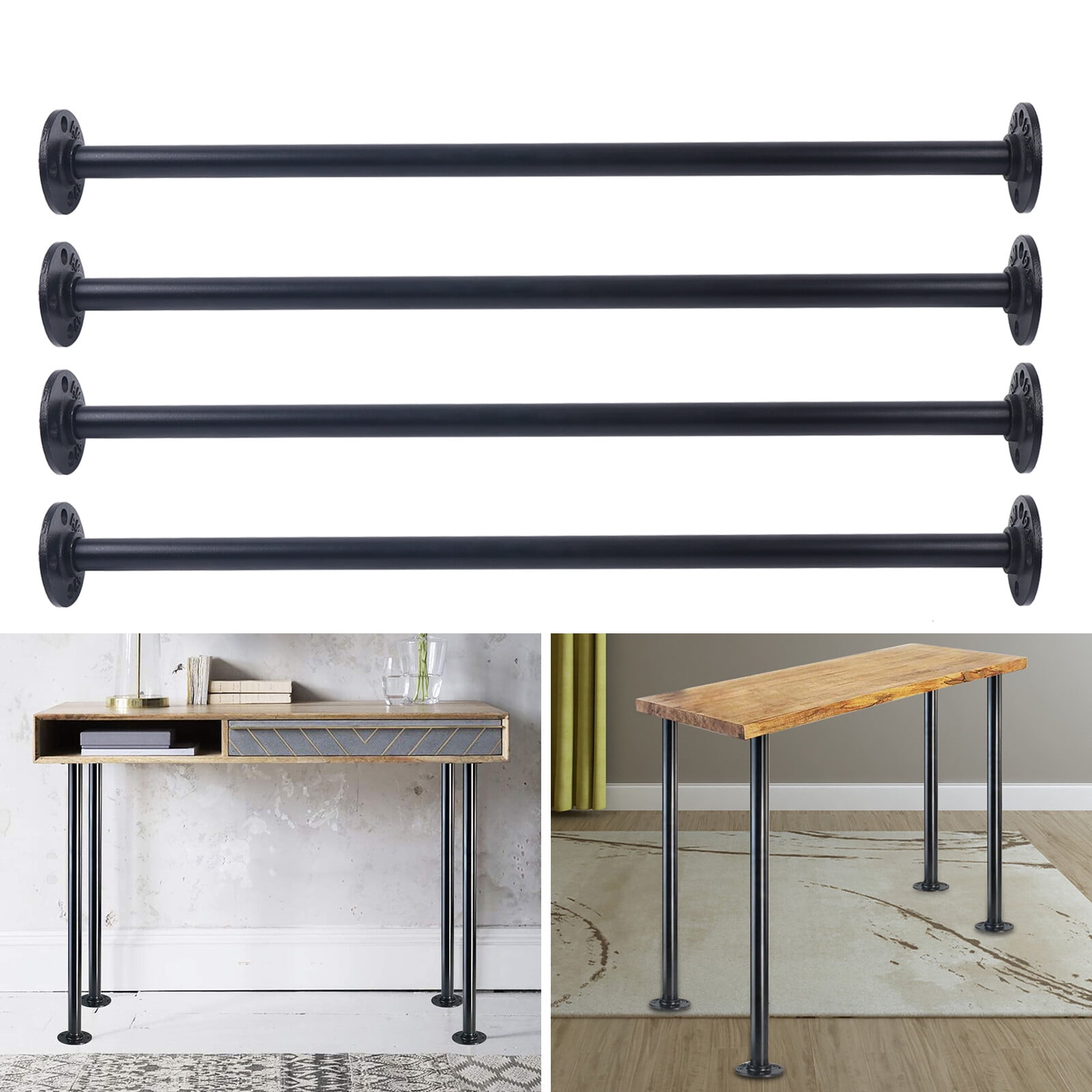4Pcs 30" 760mm Heavy Duty Industrial Pipe Table Legs Adjustable Table ...