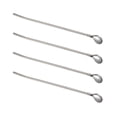 4Pcs 304 Stainless Steel Drink Stirrer Spoon Straw Long Handle Drinking ...