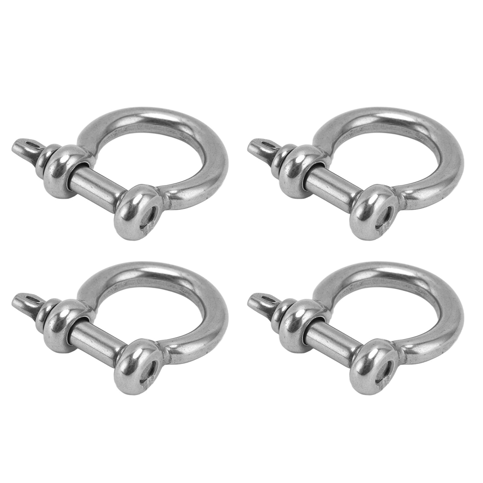 4Pcs 304 Stainless Steel Shackle Screw Pin D Ring Bow Shape Anchor Load ...