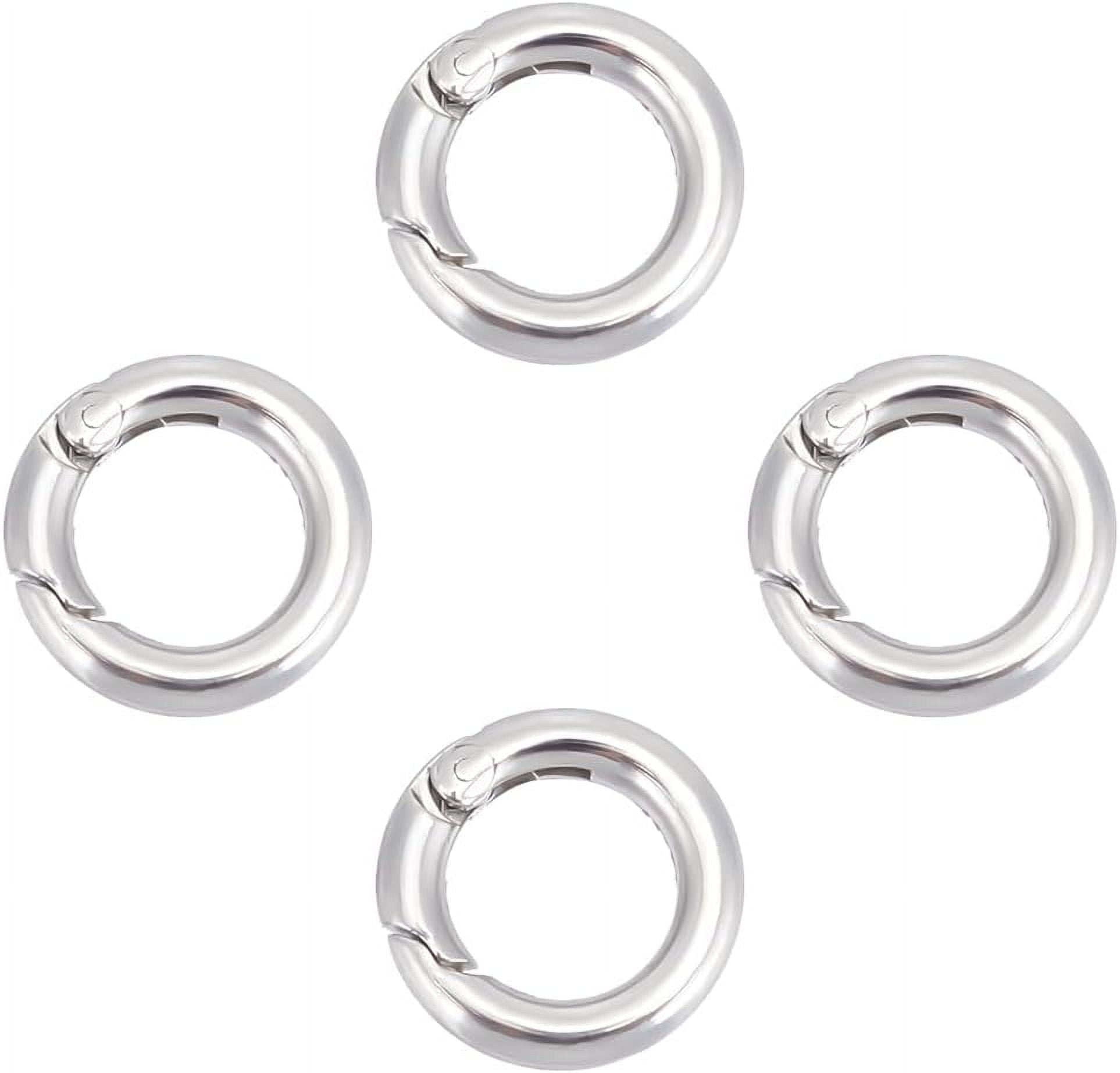 4Pcs 304 Stainless Steel Spring Gate Rings Round Ring Springring ...