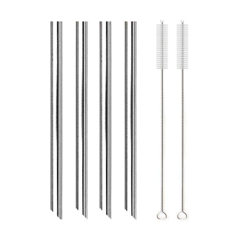 4Pcs 304 Stainless Steel Straw Reusable Metal Straws Set 12mm Diameter ...