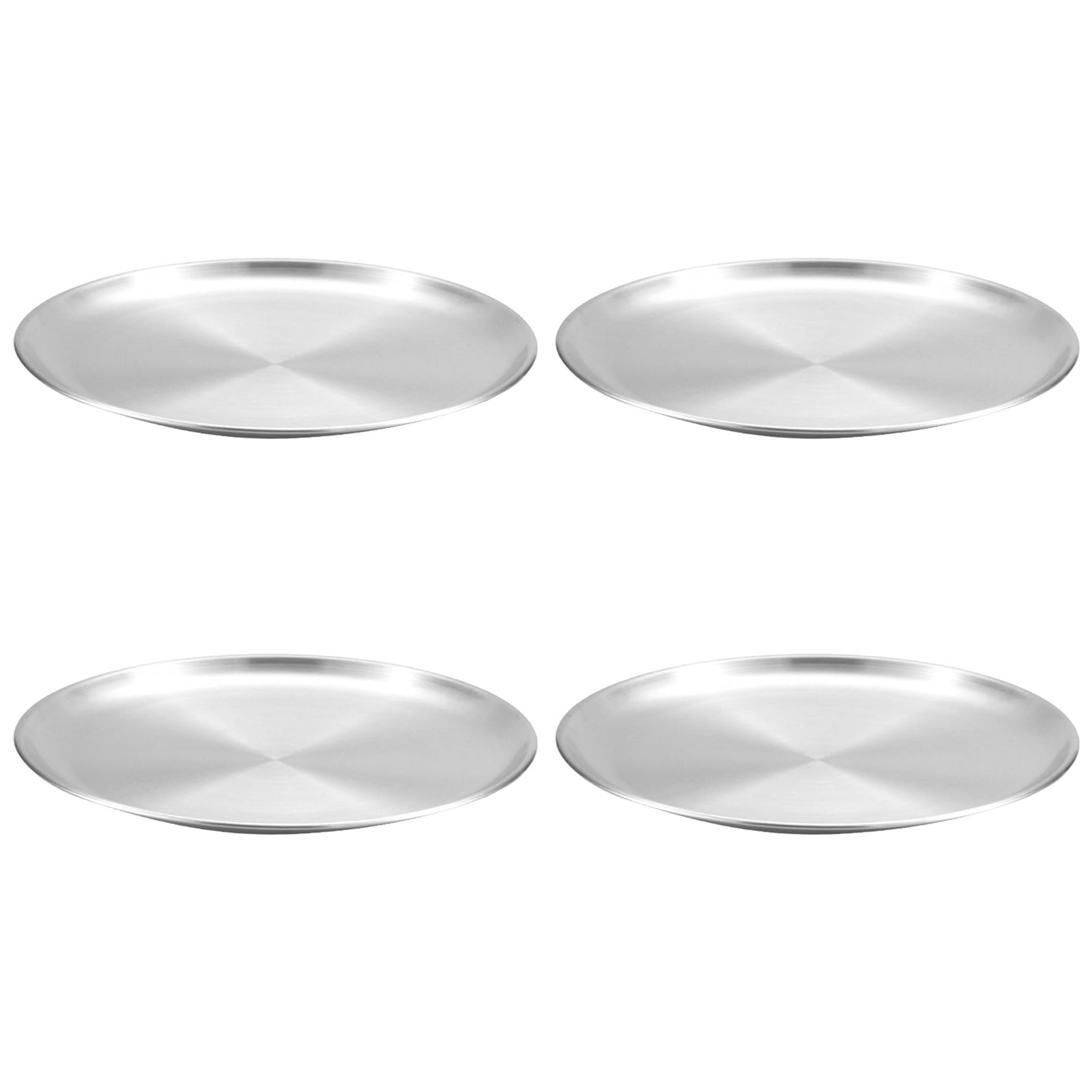 4Pcs 304Stainless Steel Tableware Set Serving Plates Picnics Camping ...
