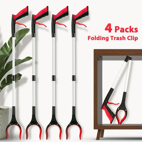 4Pcs 32 inch Grabber Reacher Tool, Foldable Grabber Reaching Tool ...