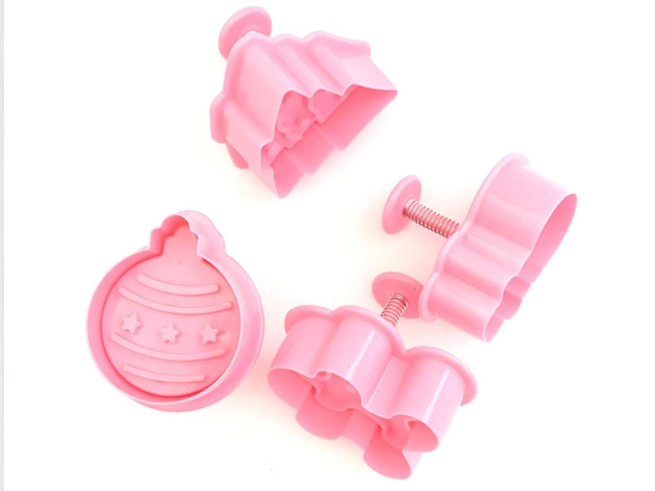 4Pcs 3D Christmas Cookie Cutter Stamp Mold Set - DIY Pastry Baking ...