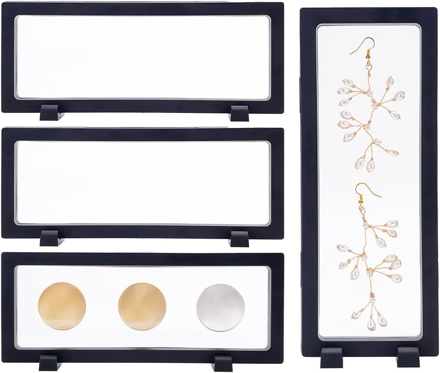 4Pcs 3D Floating Frame Display Holder 3D Floating Coins Frame with 4 ...