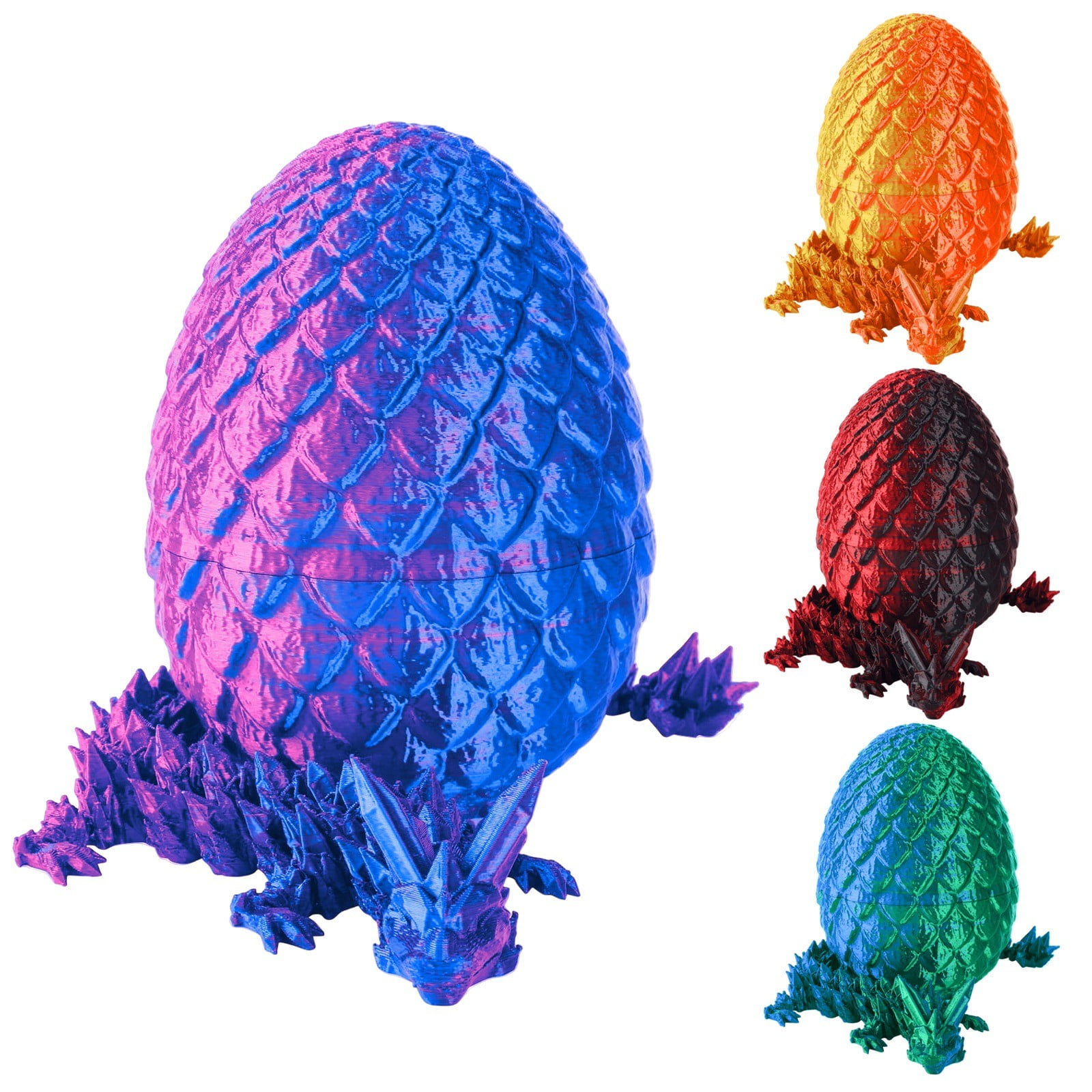 4Pcs 3D Printed Dragons Egg, Dragon🐲 Eggs with Dragon Inside, Crystal Dragon Fidget Toys, Full ...