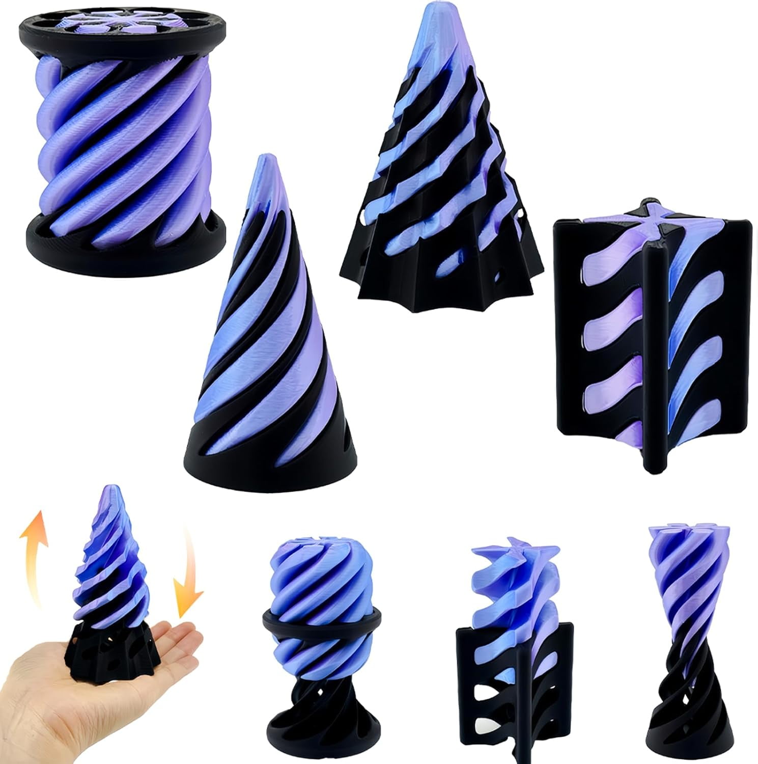 4Pcs 3D Printed Impossible Cone - Spiral Cone Fidget Toy, Impossible ...
