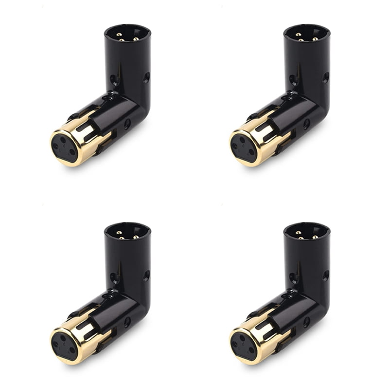 4Pcs 3Pin XLR Angle Adapter Adjustable Male to Female Right Angle XLR ...