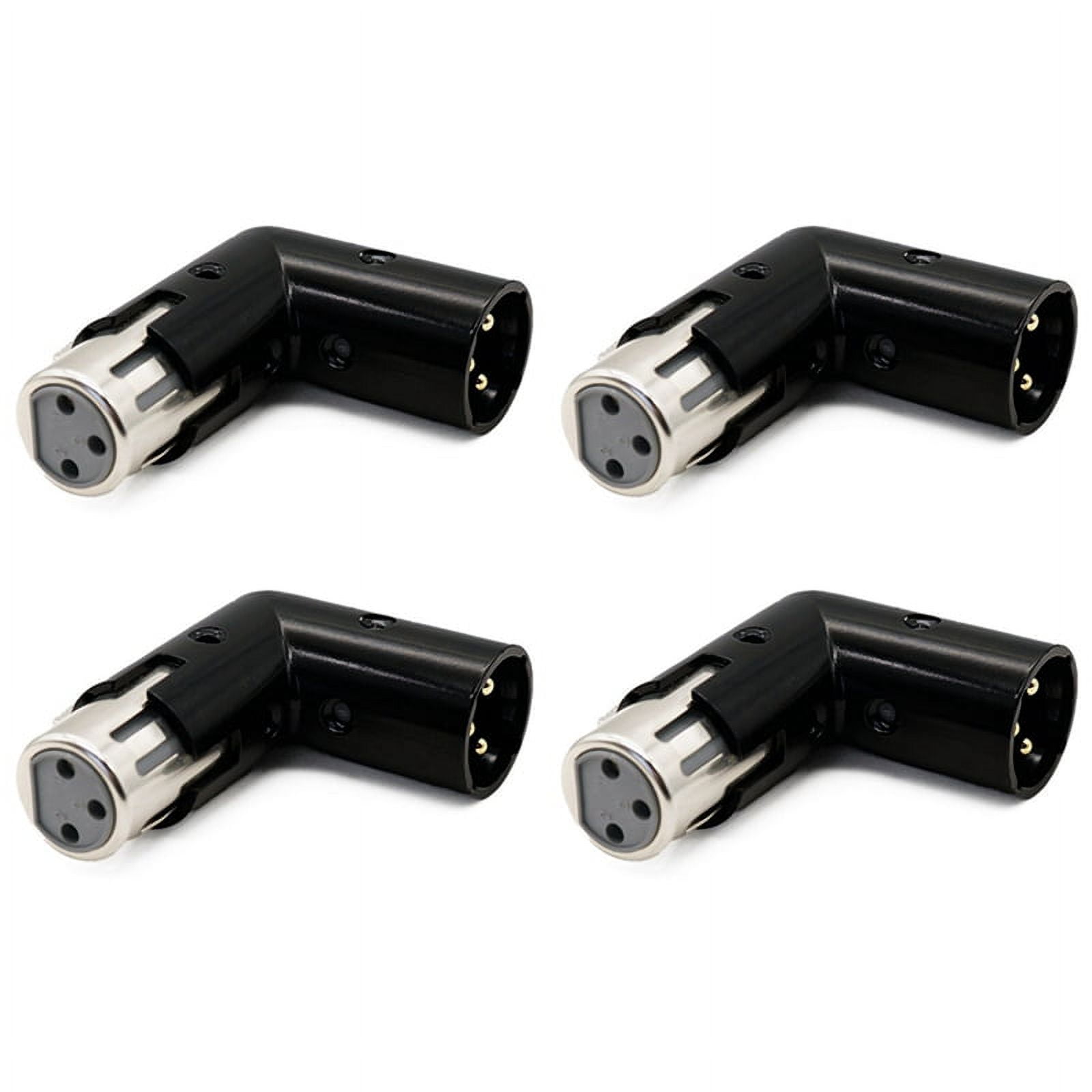 4Pcs 3Pin XLR Angle Adapter Adjustable Male to Female XLR 90 Degree Adapter 3-Pin H3257 ...