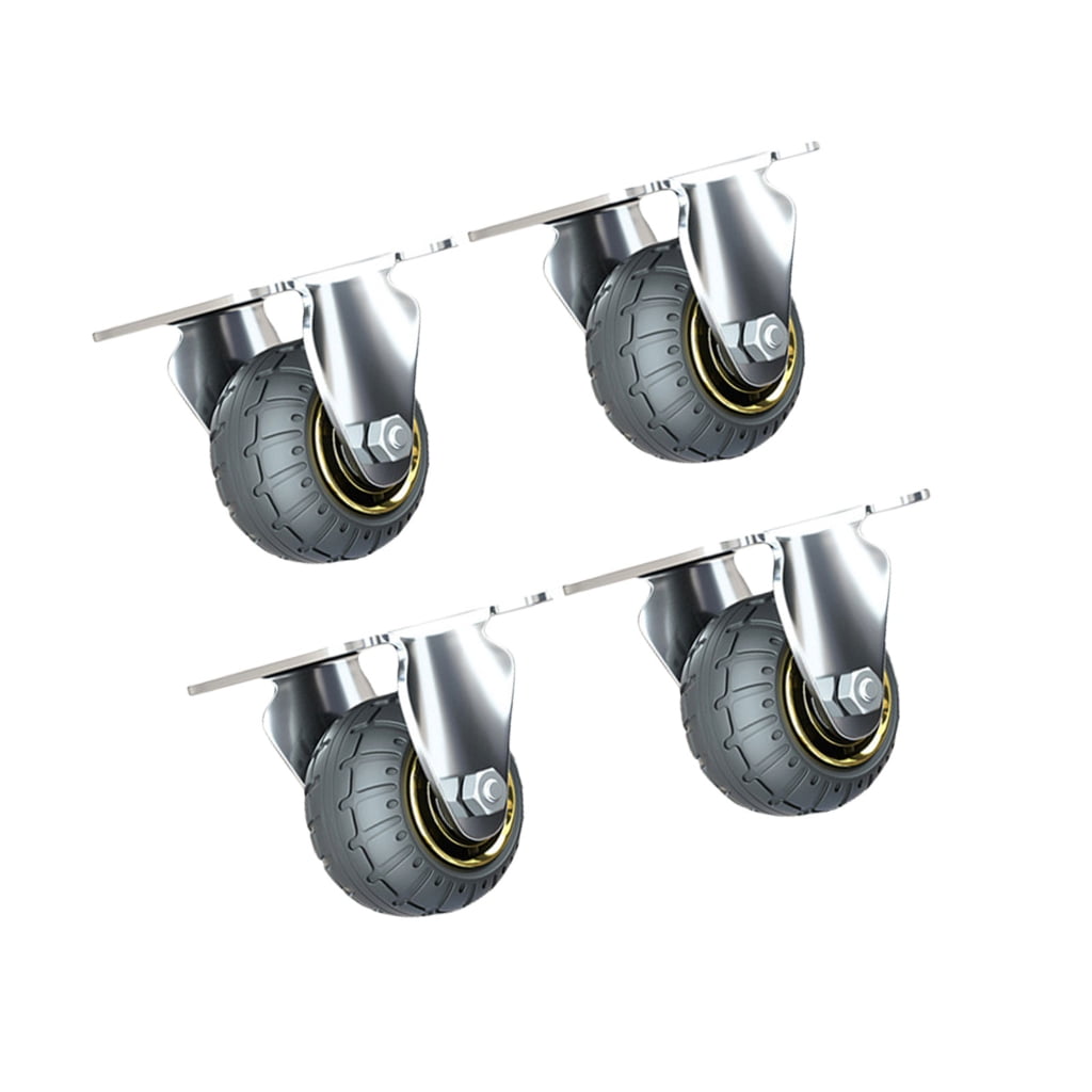 4Pcs 3inch Universals Soft Rubber Wheel Heavy Duty Furniture Wheel ...