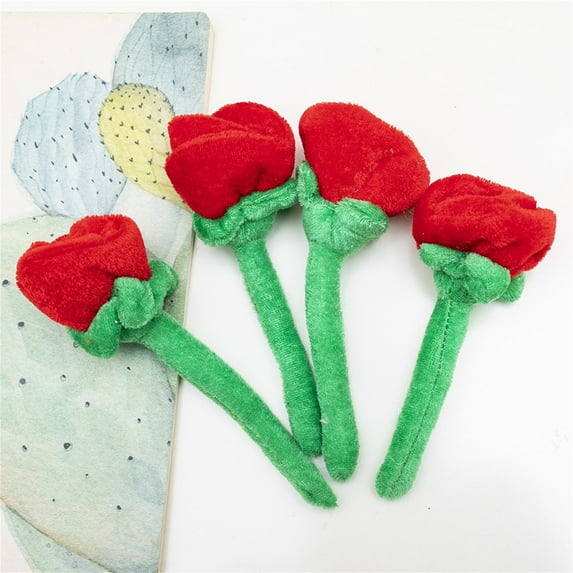 4Pcs 4.72Inch Valentines Rose Flowers Stuffed Animals Plush Toys, Cute ...