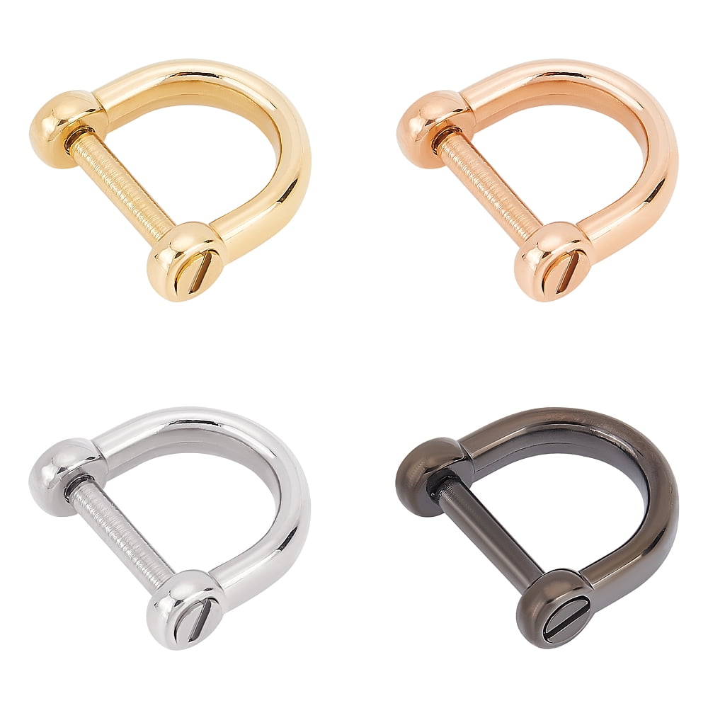4Pcs 4 Colors 304 Stainless Steel D-Ring Anchor Shackle Golden Buttons ...