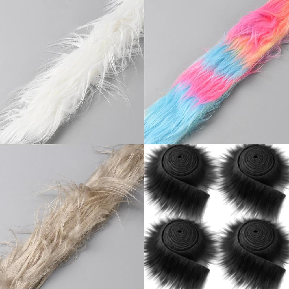 4Pcs 4 Colors Artificial Wool Fur Trimming Ornament Accessories Mixed ...