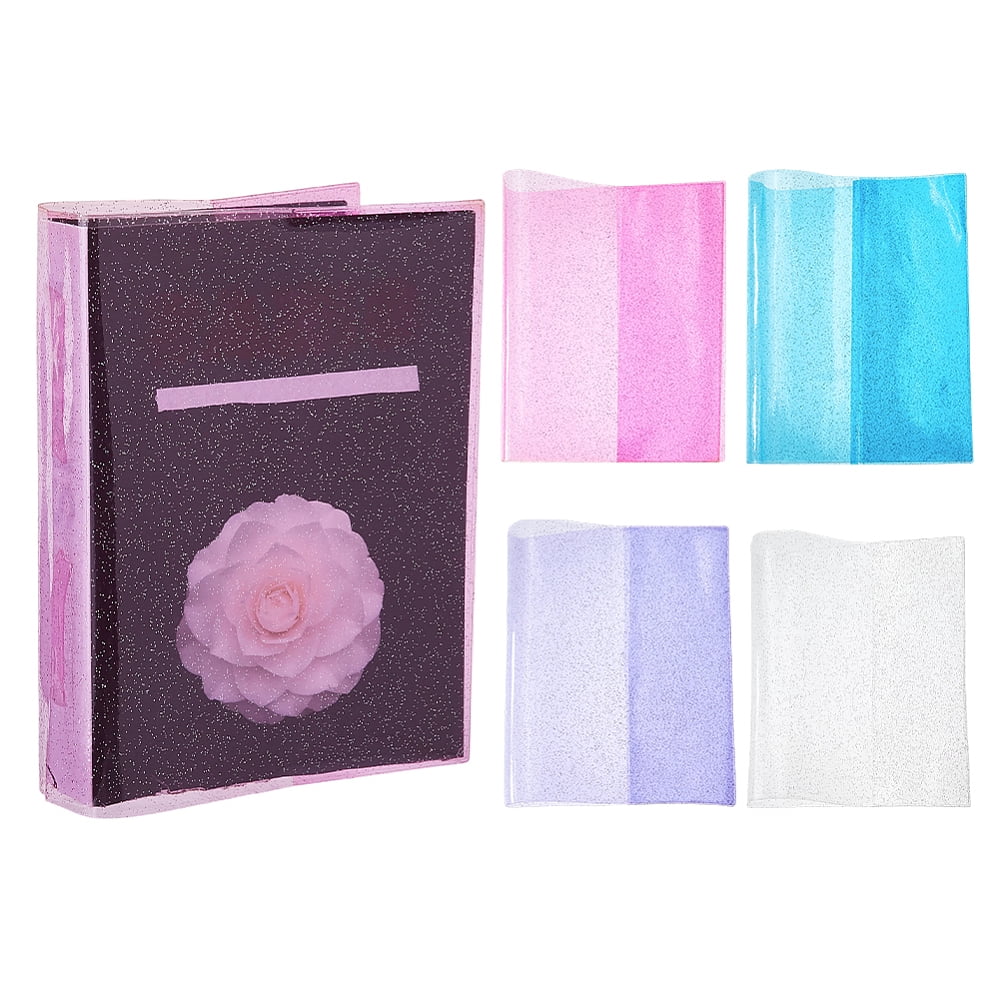 4Pcs 4 Colors Glitter PVC Book Covers Rectangle Mixed Color 240x205x1mm ...