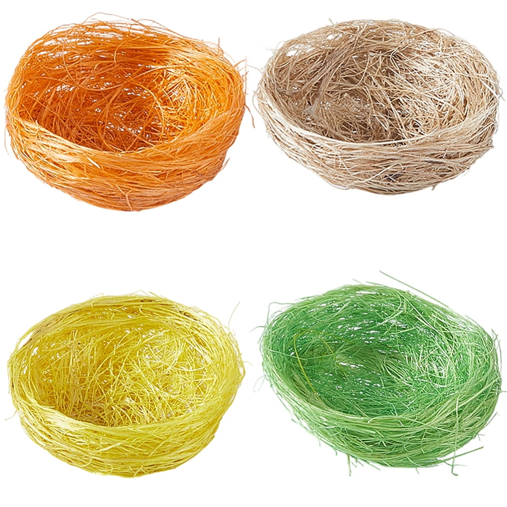 4Pcs 4 Colors Hemp Thread Simulated Bird's Nest Display Decorations for ...