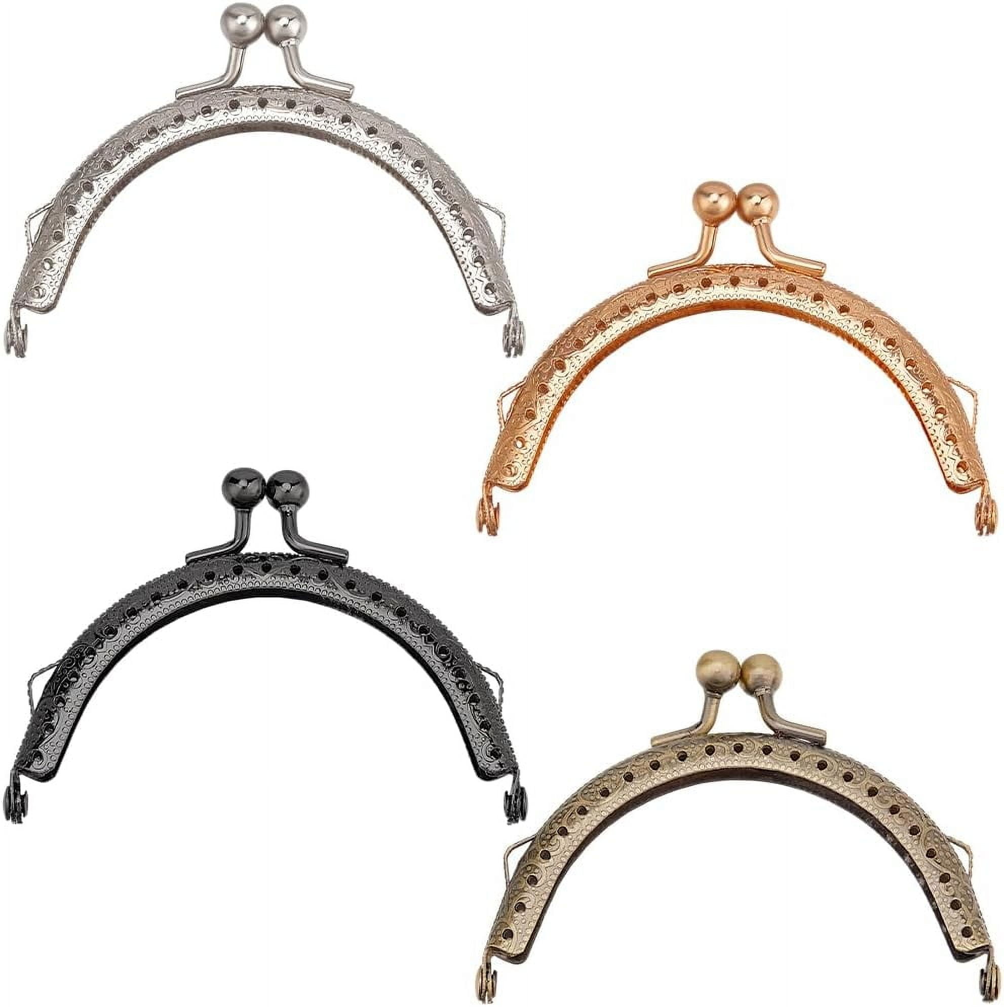 4Pcs 4 Colors Kiss Lock Purse Handle Metal Iron Vintage Antique Gold ...