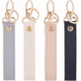 4Pcs 4 Colors Leather Keychains Light Gold Mixed Color 150mm 1pc/color ...