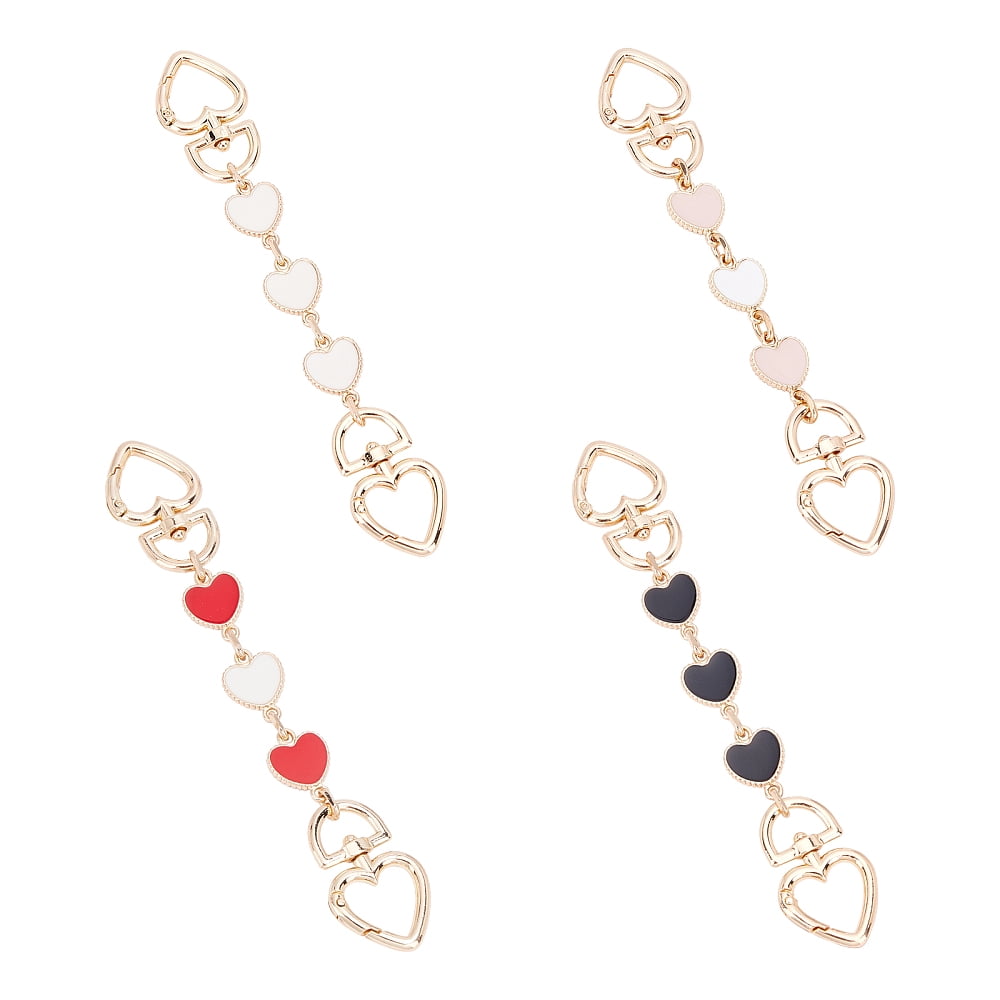 4Pcs 4 Colors Light Gold Zinc Alloy Hanger Clasps Heart Mixed Color ...