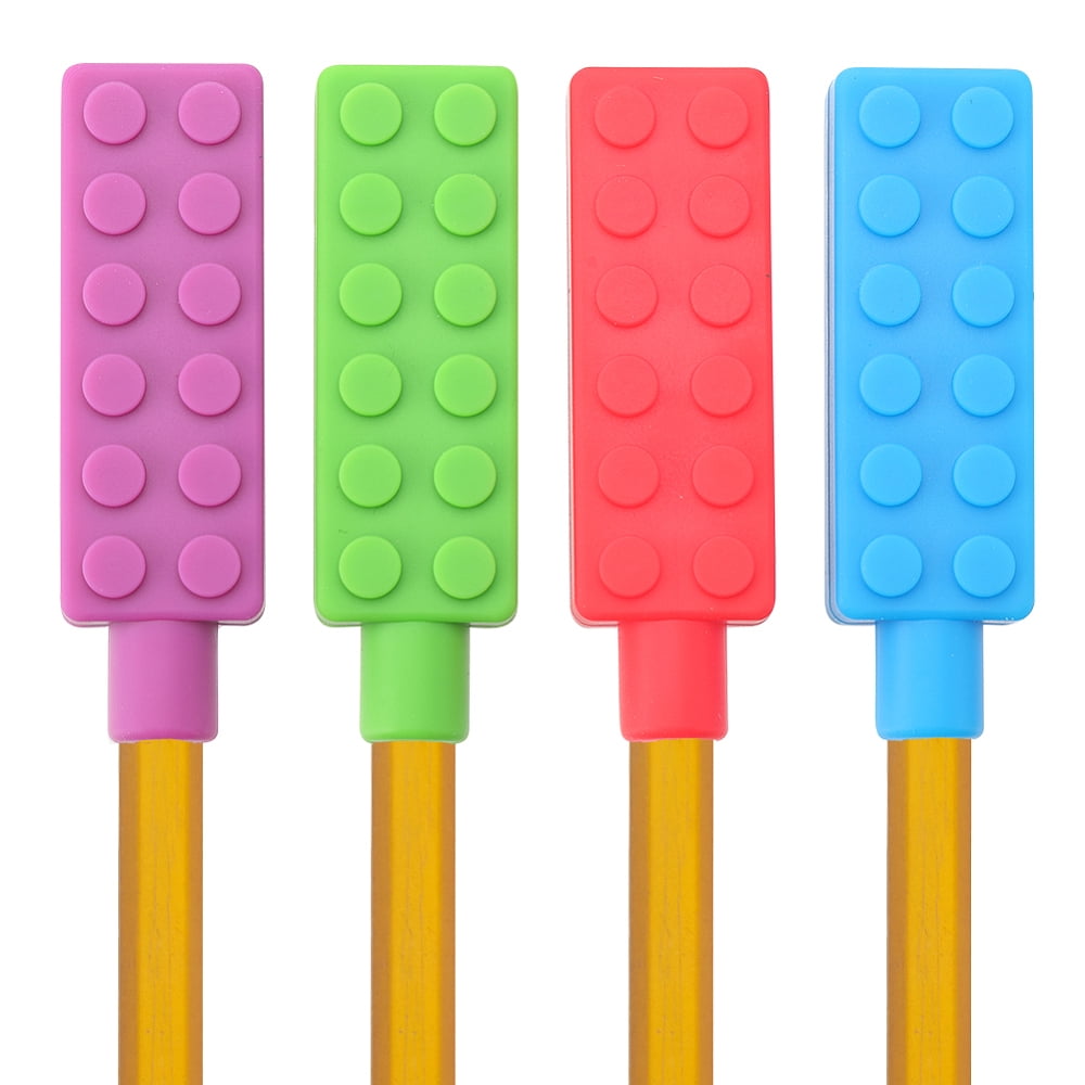 4Pcs 4 Colors Pencil Caps Rectangle Building Block Rectangle 65.5x19 ...