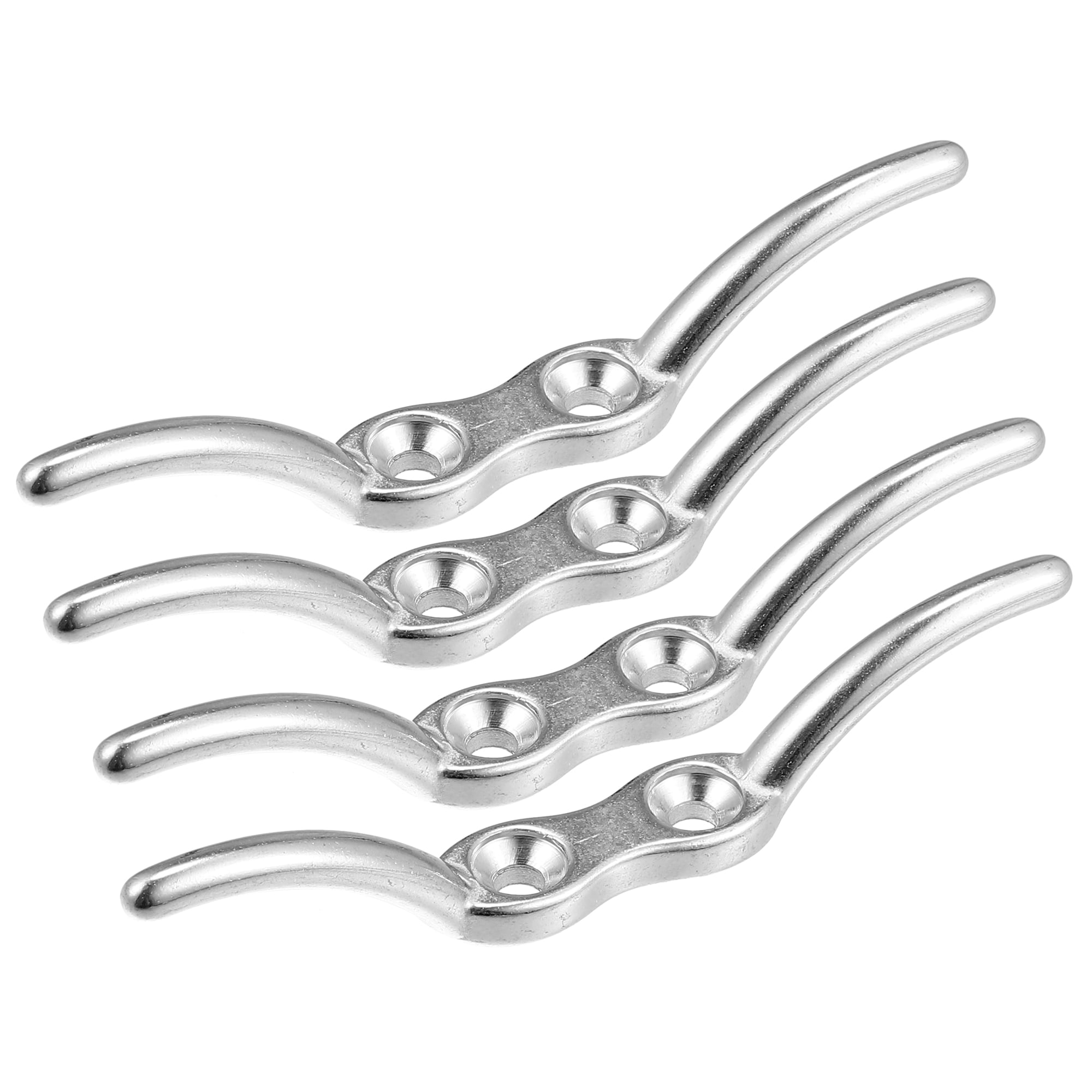 4Pcs 4 Inch Stainless Steel Flagpole Cleat Hook Rope Cleat Handle ...