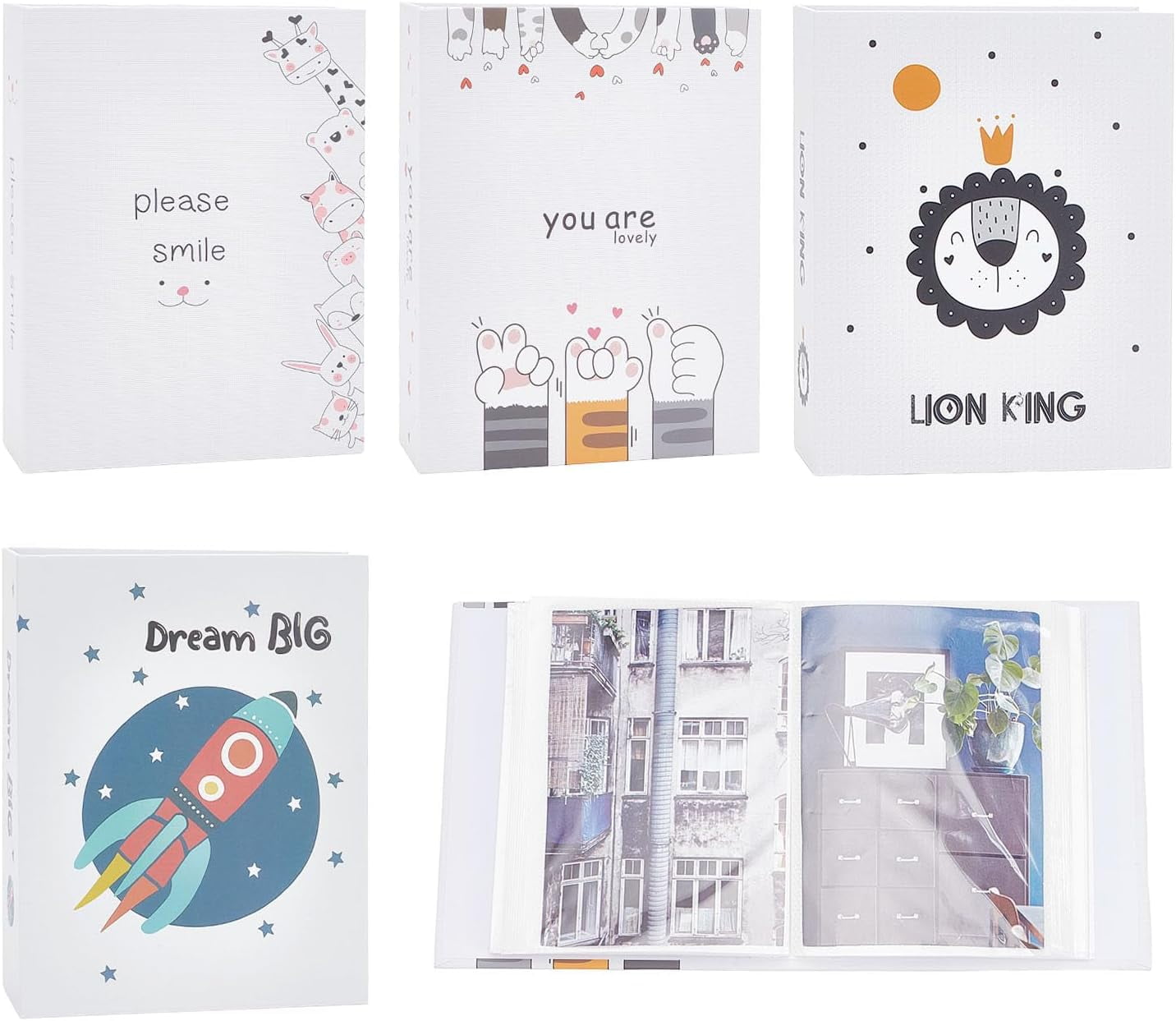 4Pcs 4 Pattern Small Photo Albums Picture Photos Memorial Book Sets for ...