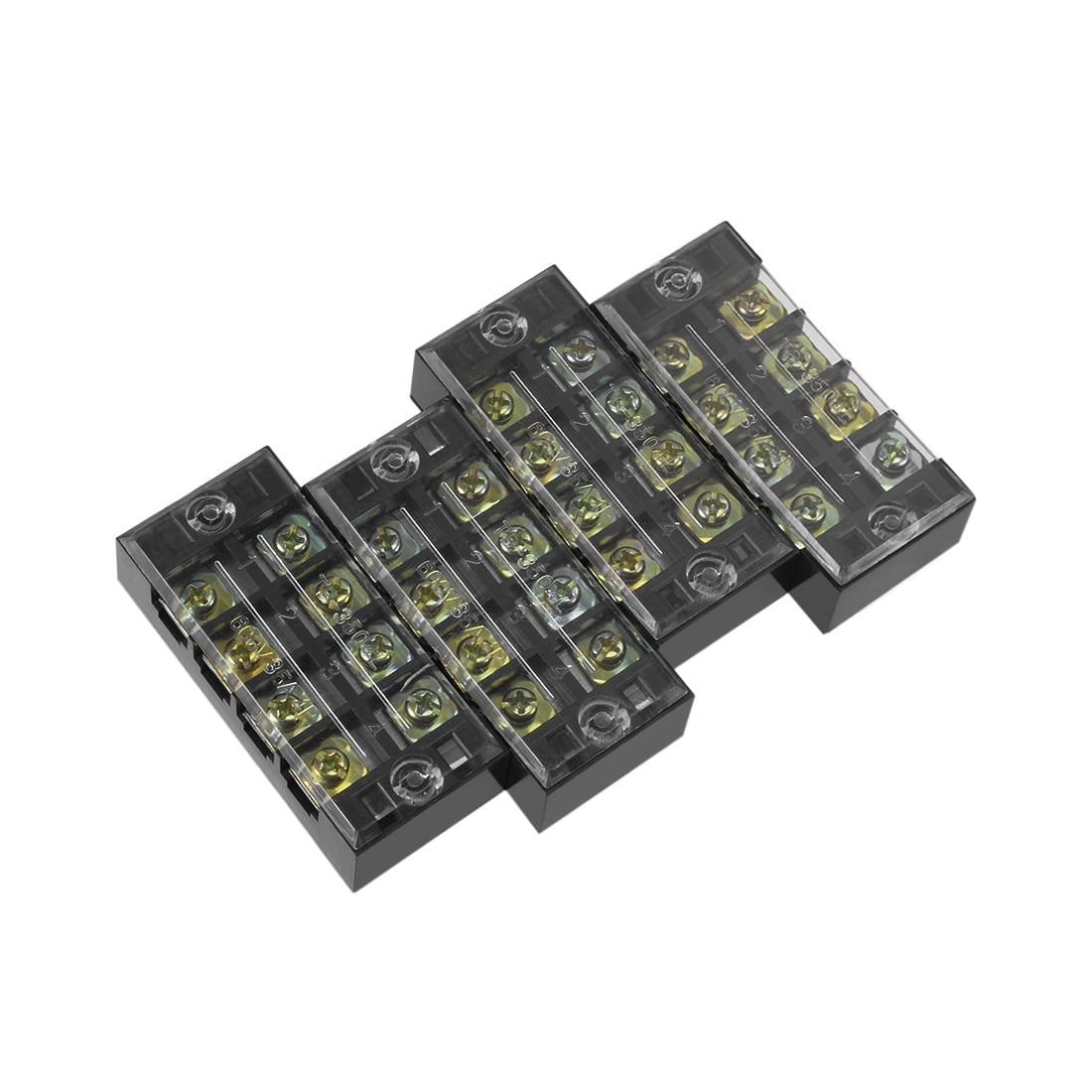 4Pcs 4 Positions Dual Rows 600V 35A Wire Barrier Block Terminal Strip ...